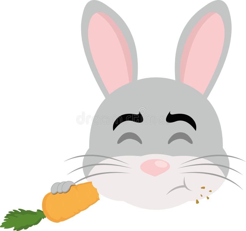 Head rabbit eating carrot stock vector. Illustration of mascot - 327036657