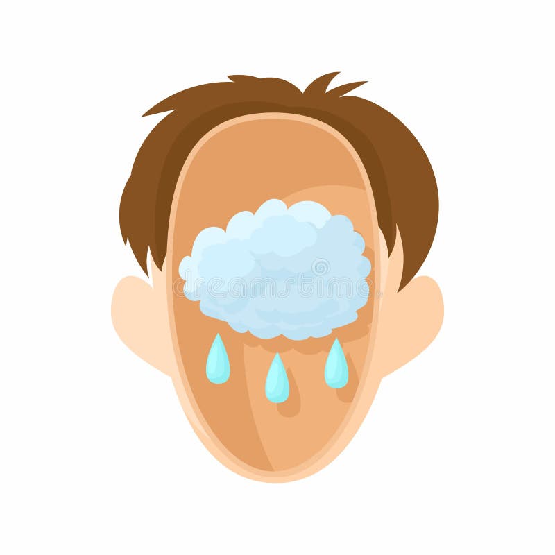 Rain Cloud and Sun Icon, Cartoon Style Stock Illustration ...