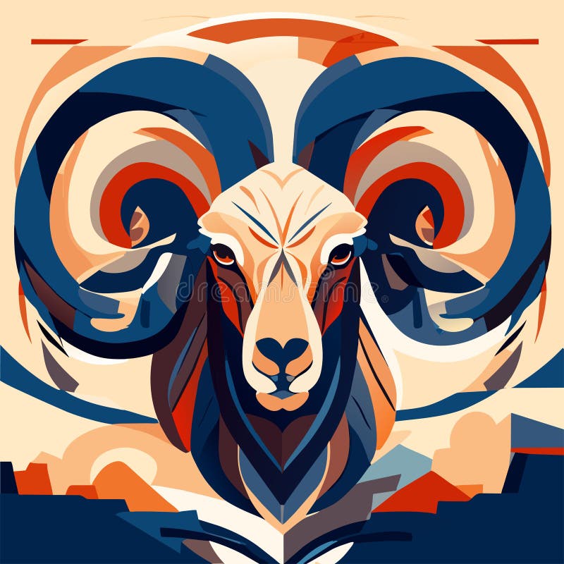 Head of Ram in Abstract Style. Vector Illustration for Your Design ...