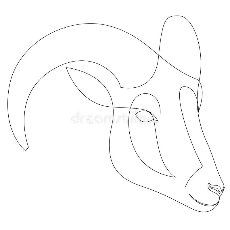 Continuous Line Drawing Ram Stock Illustrations – 57 Continuous Line ...