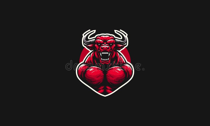 Head Red Buffalo Angry Vector Illustration Mascot Design Stock Vector ...