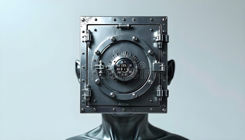 Head Represented As a Safe Symbolizing the Difficulty of Opening Up To ...