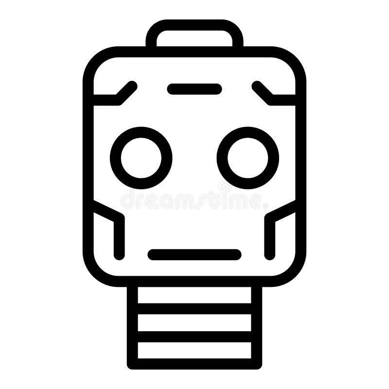 Head Robot Icon Outline Vector. Cute Toy Stock Illustration ...