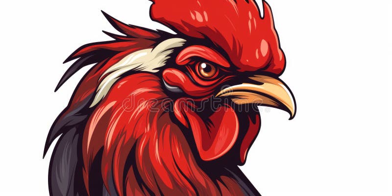 Head of Rooster As Illustration Concept Stock Illustration ...
