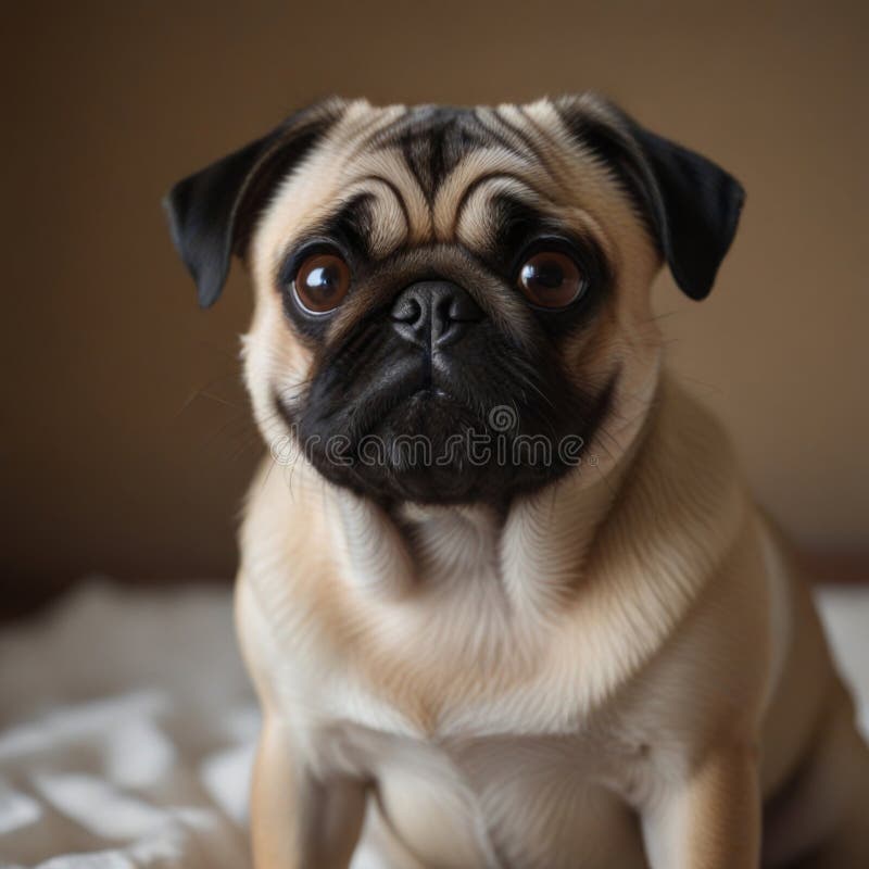 Pug Head on a Dark Background Stock Photo - Image of animal, snout ...