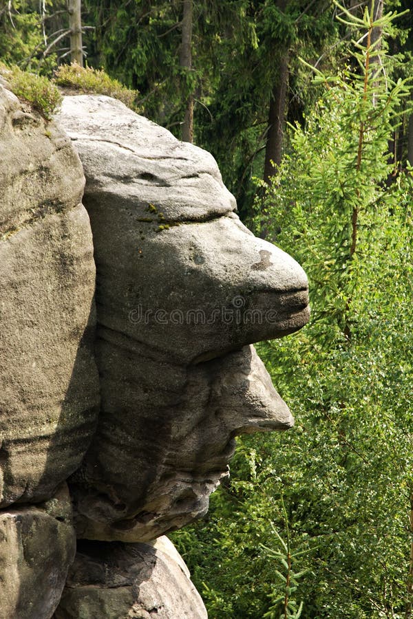 Natural Rock In The Shape Of A Human Head Stock Image - Image of ...