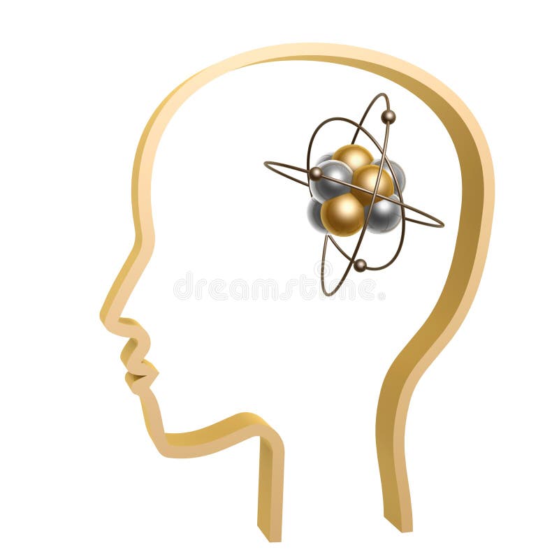 Atom Molecule Science Symbol Brain Human Head Stock Illustration ...