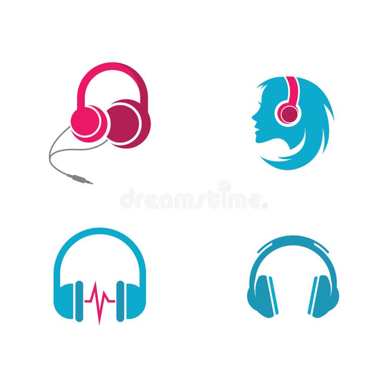 Head Set Logo Template Vector Icon Stock Vector - Illustration of ...