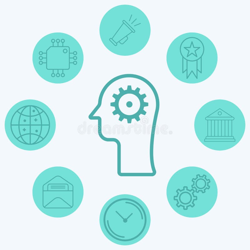 Head Settings Flat Vector Icon Sign Symbol Stock Vector - Illustration ...