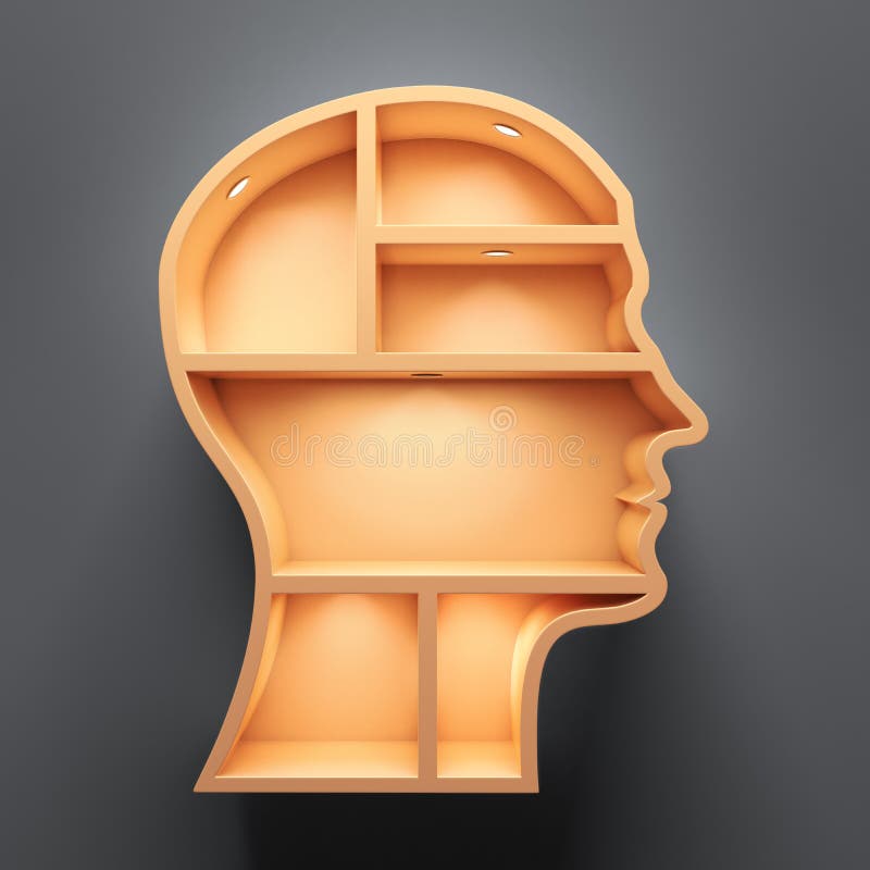 Head shape 3d stock photo. Image of abstract, library - 43817352