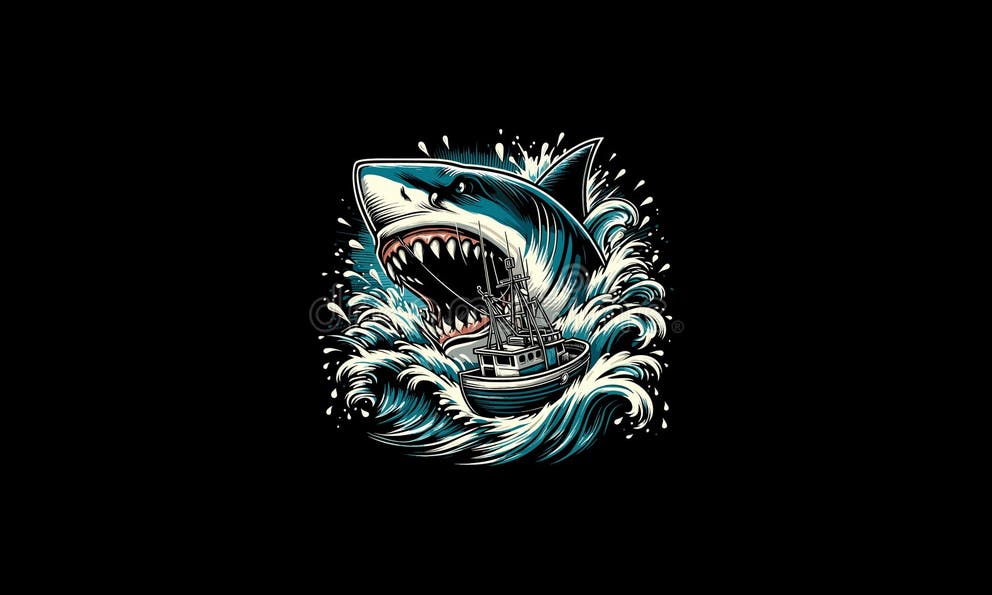 Head Shark Angry Vector Illustration Artwork Design Stock Vector ...