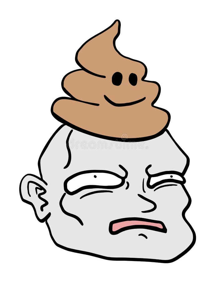 Head with shit stock illustration. Illustration of draw - 95402794