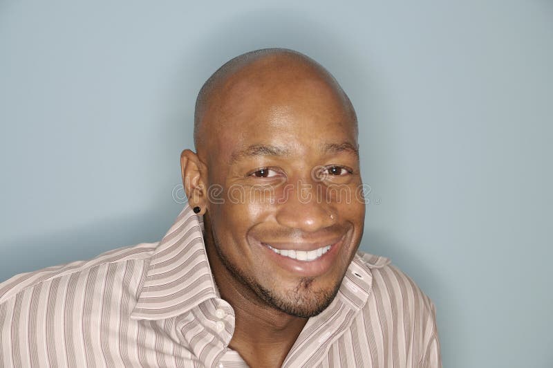 Head Shot of an African American Man Stock Image - Image of grin, smile ...