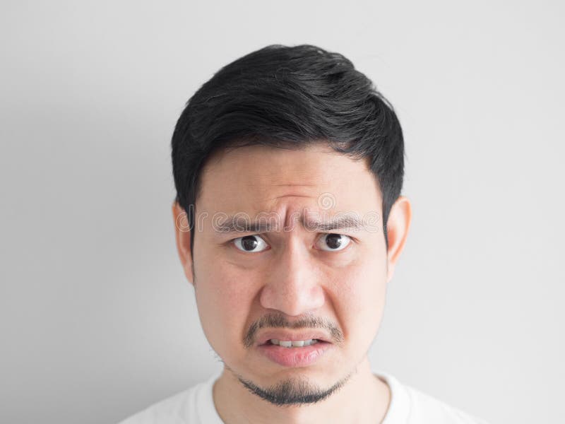 Head Shot of Angry Face Man. Stock Image - Image of furious, anger ...
