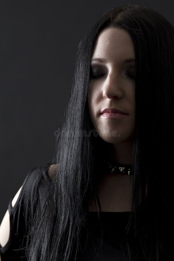 Goth head shot stock photo. Image of pink, woman, beautiful - 13682062