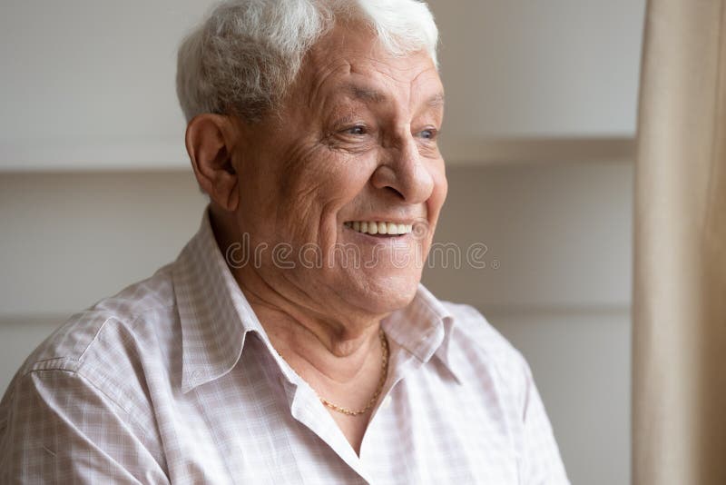 Head Shot Happy Older Man with Healthy Smile Dreaming Stock Photo ... Head Shot Happy Older Man with Healthy Smile Dreaming Stock Photo ...