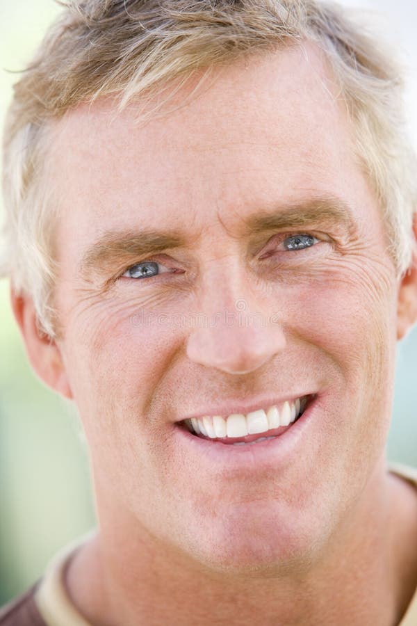 Head shot of man smiling stock image. Image of forties - 5945217
