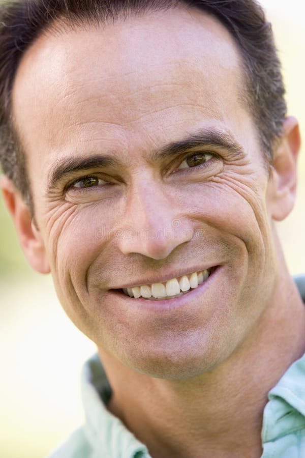 Head shot of man smiling stock image. Image of forties - 5945217