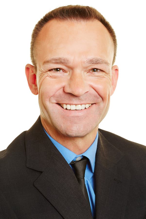 Head Shot of Smiling Businessman Stock Photo - Image of business ...