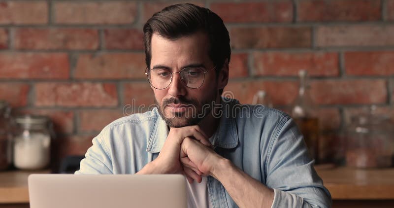 Thoughtful Young Business Man Considering Problem Solution. Stock Video ...