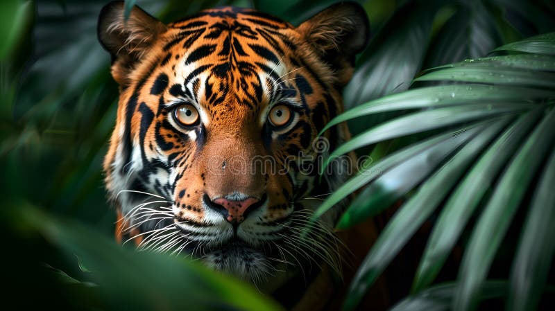 Head Shot of Tiger in the Jungle Stock Image - Image of beautiful ...