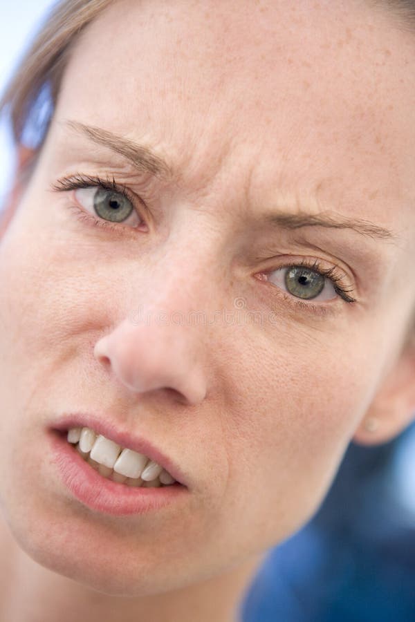 Head Shot of Woman Scowling Stock Photo - Image of expression, teenager ...