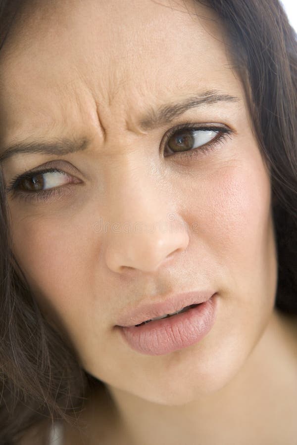 Head Shot of Woman Scowling Stock Image - Image of female, frowning ...