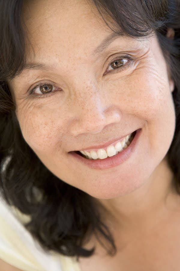 Head shot of woman smiling stock photo. Image of attractive - 5945144