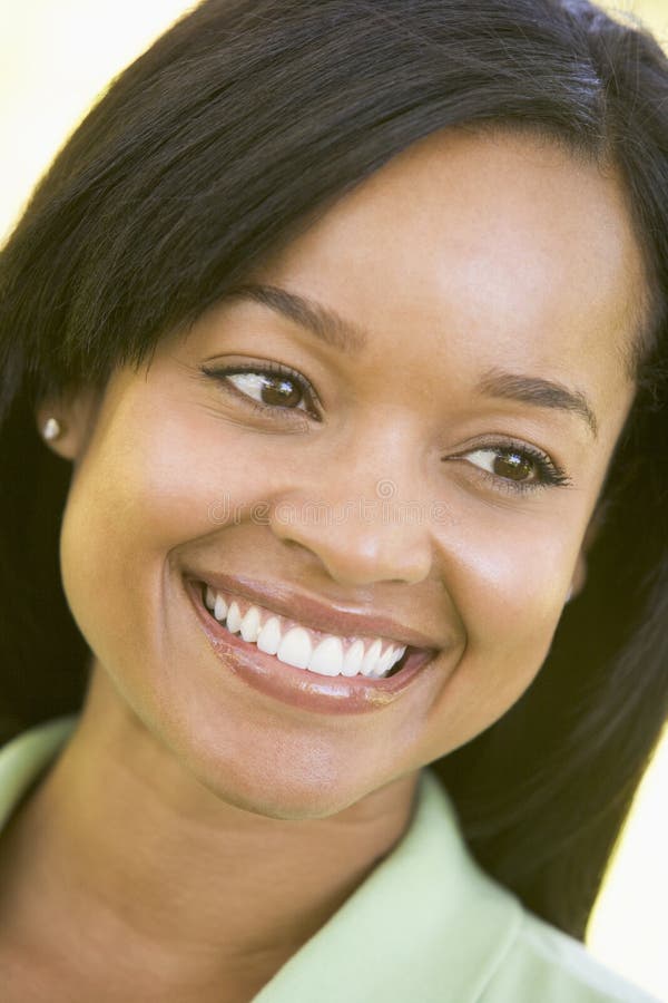 Head shot of woman smiling stock photo. Image of smiling - 5945202