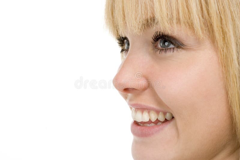 Head shot of woman smiling stock image. Image of blonde - 5945301