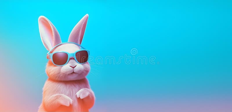 Head and Shoulder Portrait of Adorable Rabbit with Eyeglasses Stock ...