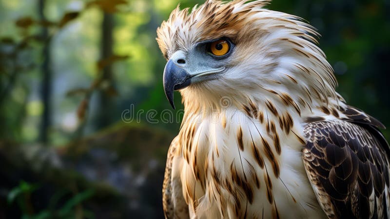 Head and Shoulders of Philippine Eagle. Philippine Eagle Rare Bird in ...