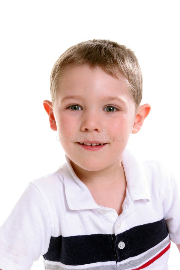 Head And Shoulders Portrait Of Cute Boy Smiling Picture. Image: 8020032