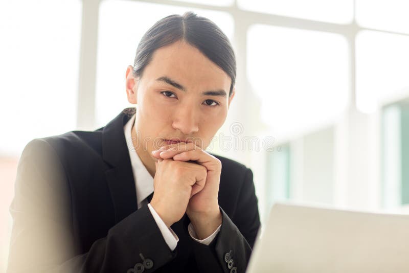Portrait of Confident Asian Manager Stock Photo - Image of ...