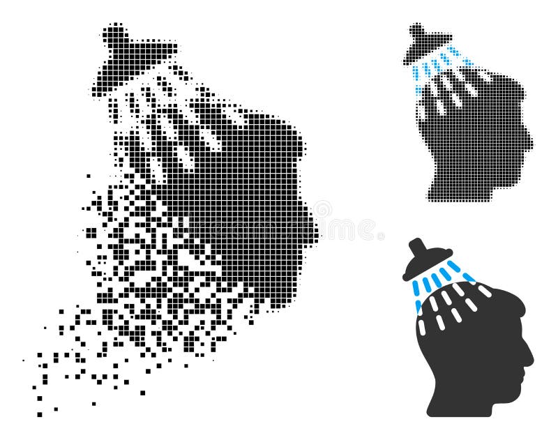 Dust Dot Halftone Head Shower Icon Stock Vector - Illustration of ...