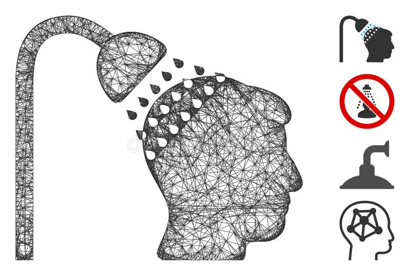 Head Shower Web Vector Mesh Illustration Stock Illustration ...