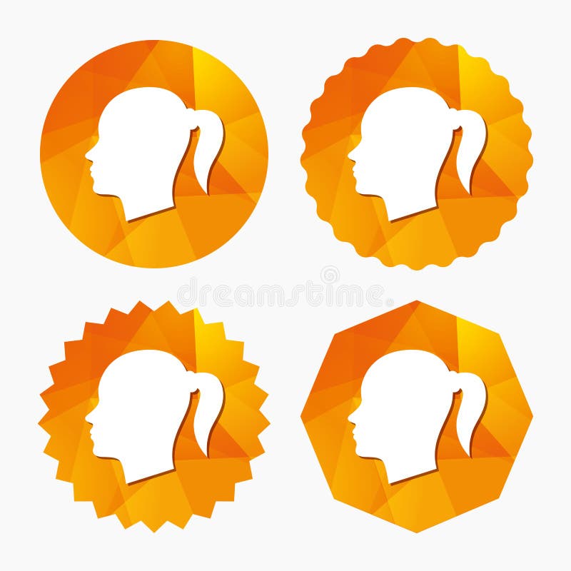 Head Sign Icon. Female Woman Human Head. Stock Vector - Illustration of ...