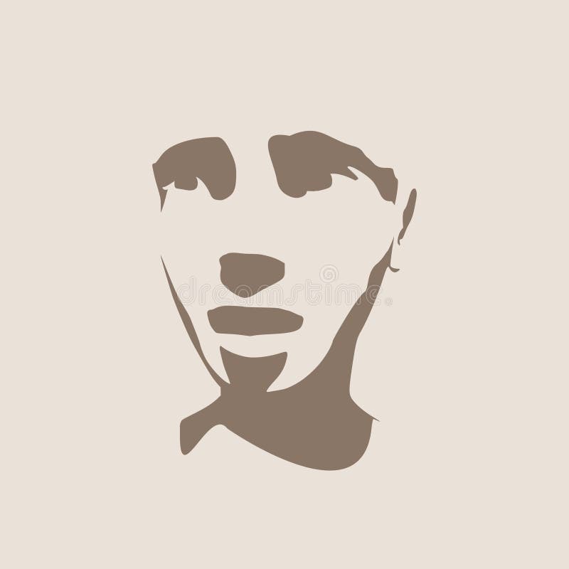 Head Silhouette. Face Front View Stock Vector - Illustration of front ...