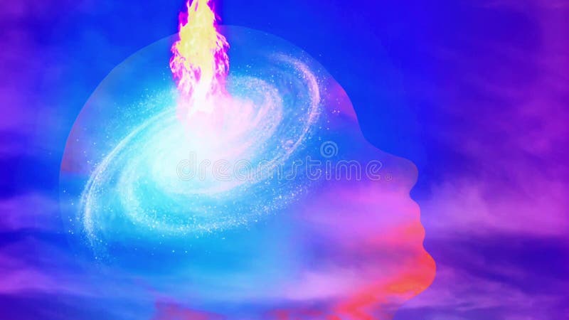 Fire Head Man in Surreal Scene Stock Footage - Video of fantasy, lotus ...