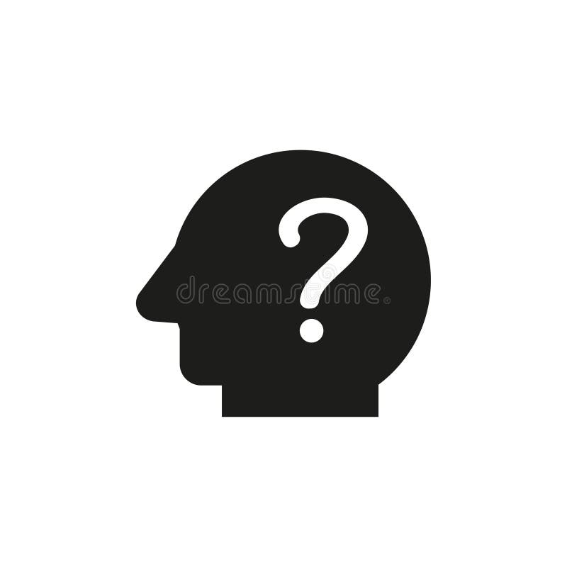 Head Silhouette Icon. Question Mark Inside. Thinking Concept Image ...