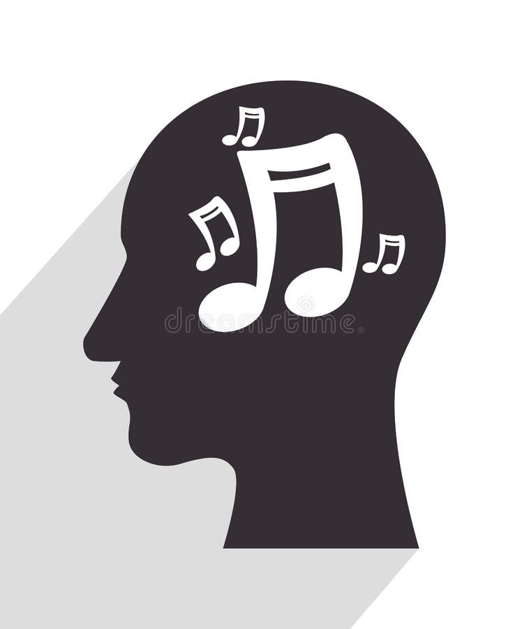 Woman Head Silhouette Music Notes Stock Illustrations – 51 Woman Head ...