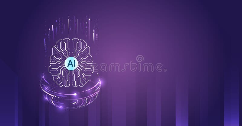 Head Silhouette with Particles on a Purple Background, Data Analysis ...