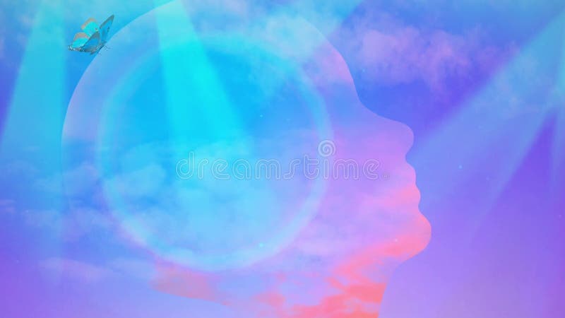 Head silhouette in the sky stock footage. Video of graphic - 217563490