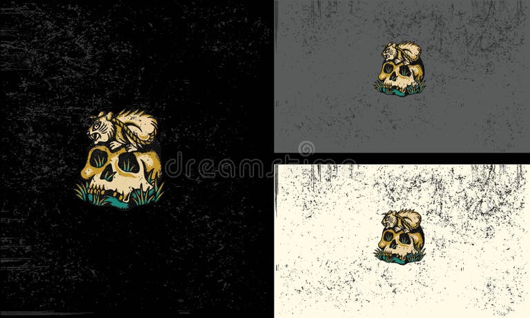 Head Skull and Rats Vector Illustration Mascot Design Stock Vector ...