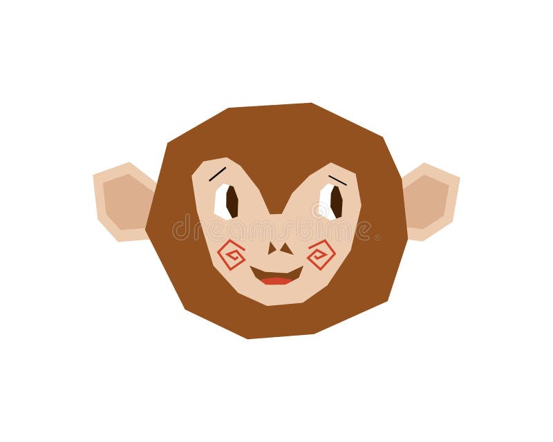 The Head of a Smiling Monkey. Cute Cartoon Monkey Face. Vector ...