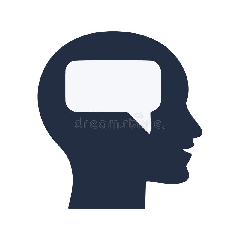 Head Speech Bubble. Silhouette of a Head with a Speech Bubble Stock ...