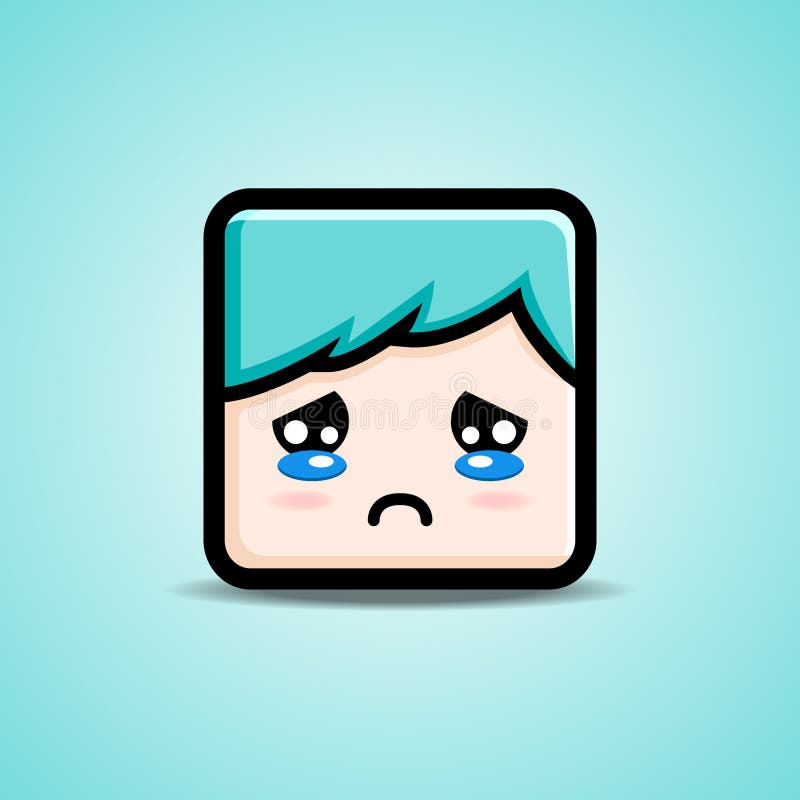 Head Square Avatar Cute Character Stock Vector - Illustration of square ...