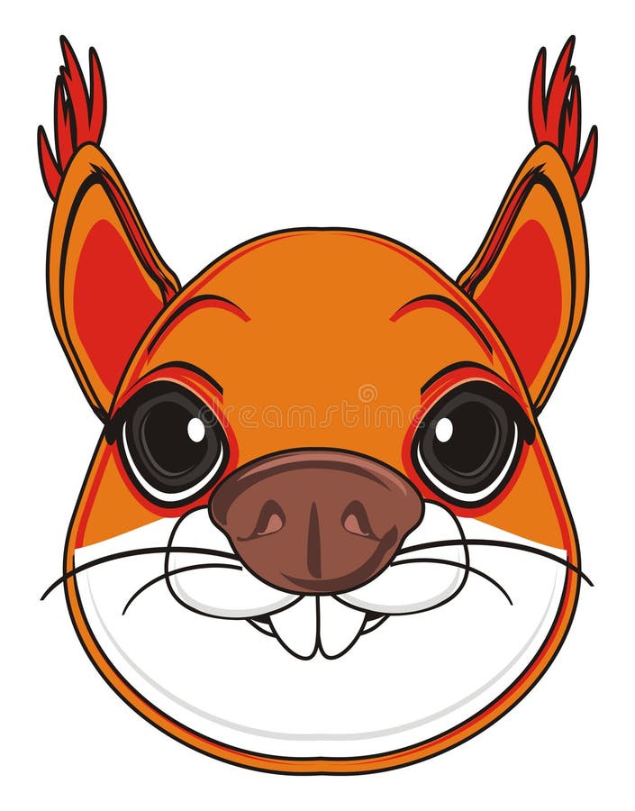 Head of squirrel stock illustration. Illustration of cartoon - 86141796