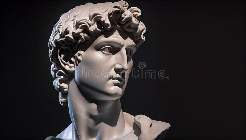 Head of Statue, David Sculpture Bust, AI Generated Stock Illustration ...