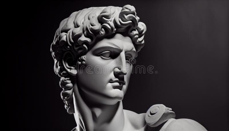 Head of Statue, David Sculpture Bust, AI Generated Stock Illustration ...